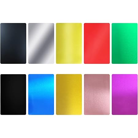 FONLAND Metal Cards Blank,100Pcs Metal Cards Engraved, Metal Business ...