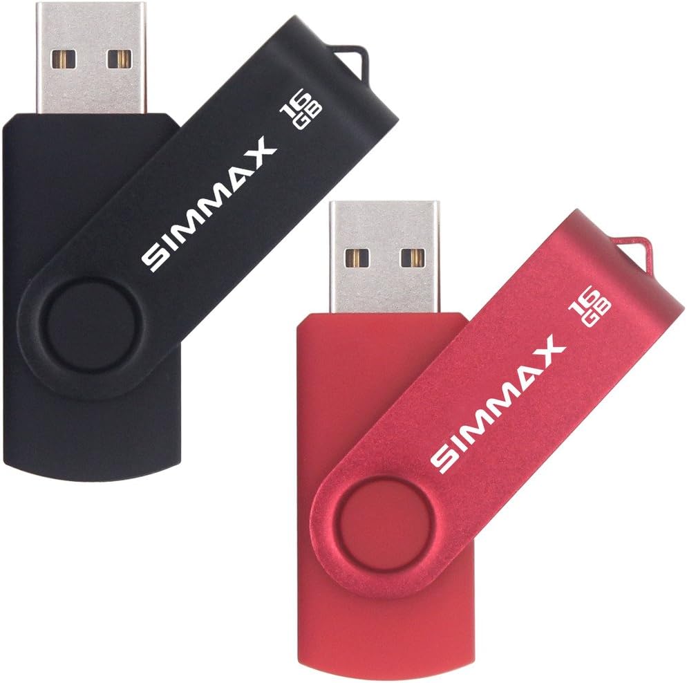 Amazon.com: SIMMAX USB Flash Drives 2 Pack 32GB Memory Stick Swivel ...