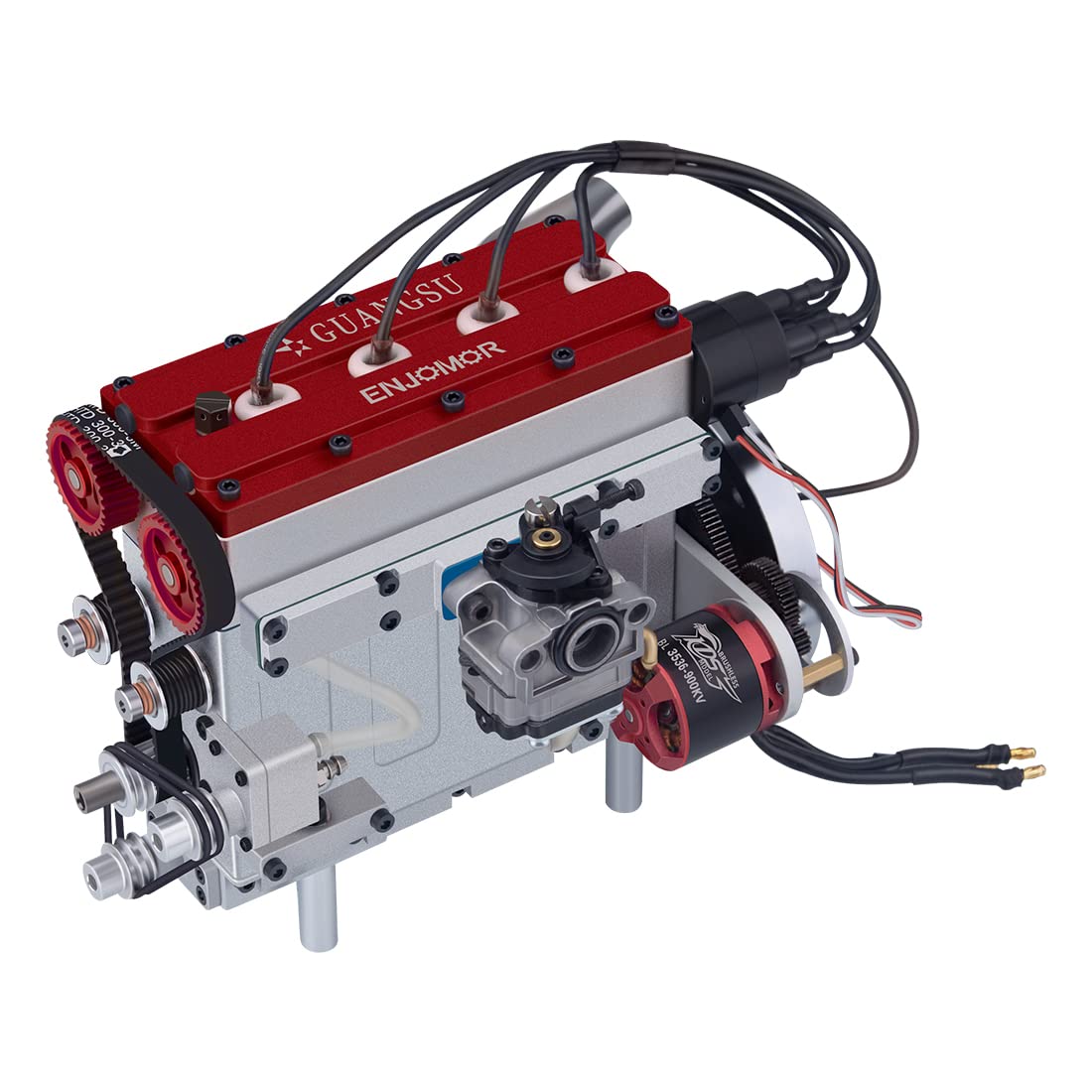 GENYUU Realistic Internal Combustion Engine Model Kit, 36cc DOHC Inline ...