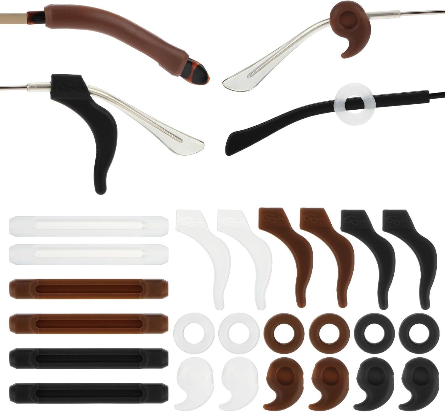 WLLHYF Eyeglasses Retainers Silicone Glasses Temple Holders Anti-slip ...