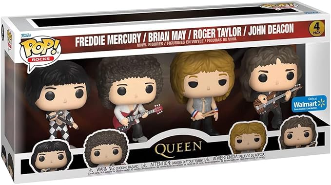 Amazon.com: Funko Pop! 4-Pack Rocks: Queen - Freddie Mercury/Brian May ...