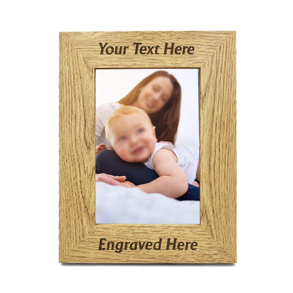 Amazon.com - Personalised Photo Frame Laser Engraved Wood Frame 7"x 5 ...
