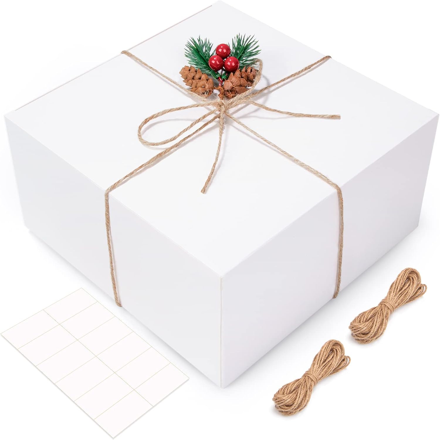 Amazon.com: HLWDFLZ White Gift Boxes - 12 Pack, 8x8x4 Inches, Wedding ...