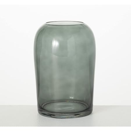Amazon.com: Sullivans Smoked Glass Vase, Flower Vase for Modern Home ...