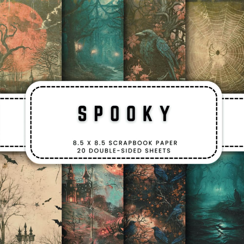 Spooky Scrapbook Paper: 20 Gothic Double-sided Decorative Craft Paper ...