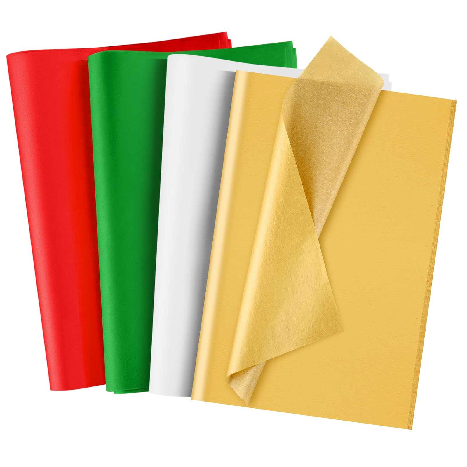 Snapklik.com : 100 Sheets Christmas Tissue Paper Red Green White Golden ...