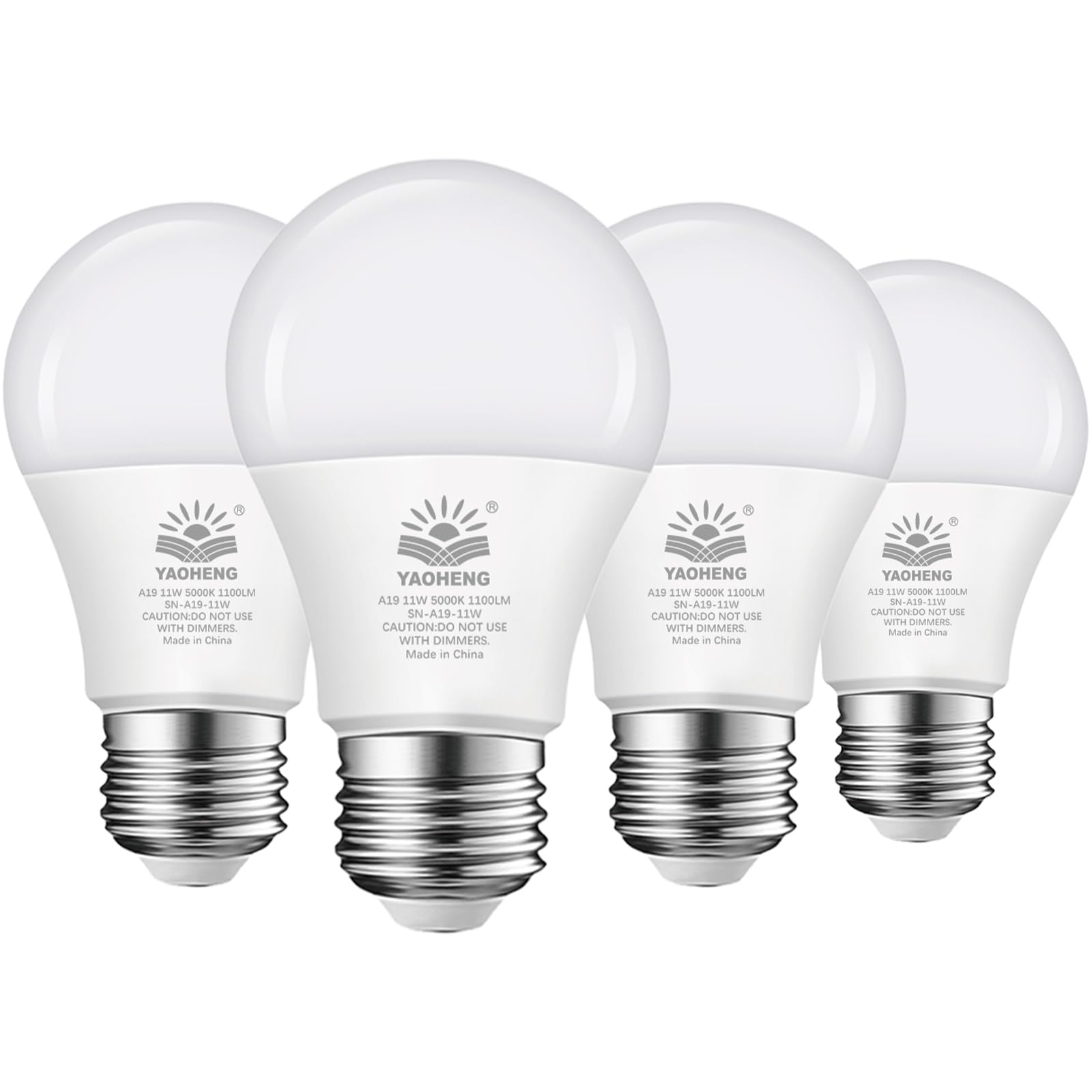YAOHENG A19 LED Light Bulb 75 Watt Equivalent, 11 Watt Light Bulbs ...