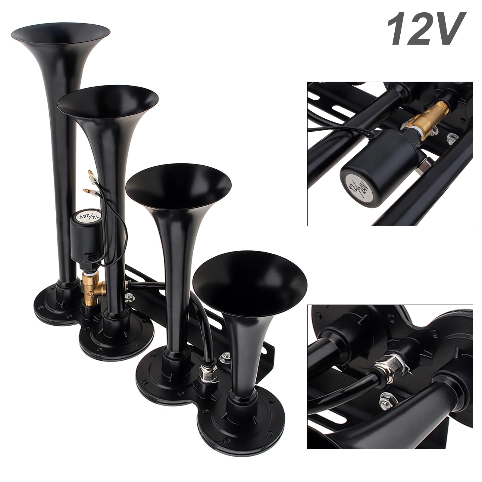 Snapklik.com : Train Horn For Truck, 12V/24V 185dB Super Loud Four ...