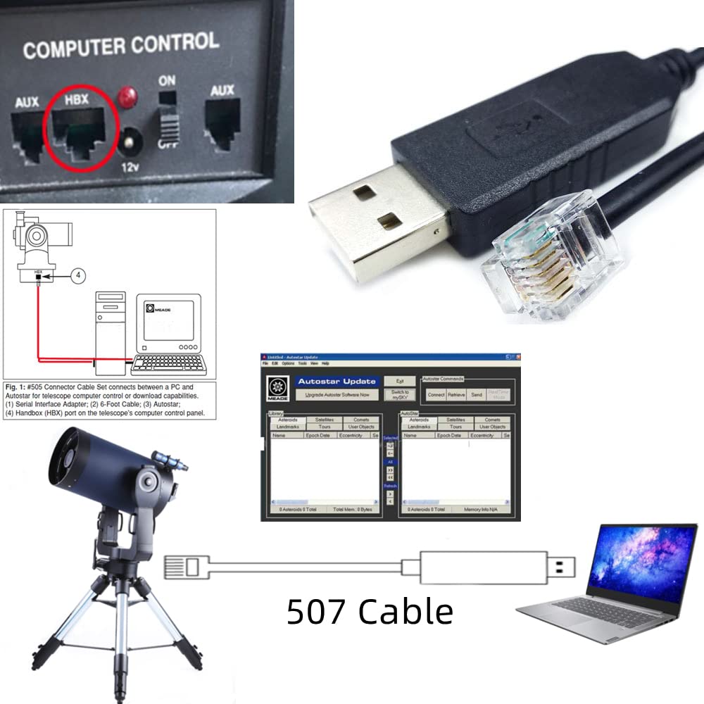 Washinglee 507 Control Cable for Meade LX200 LX600 Series Telescope ...