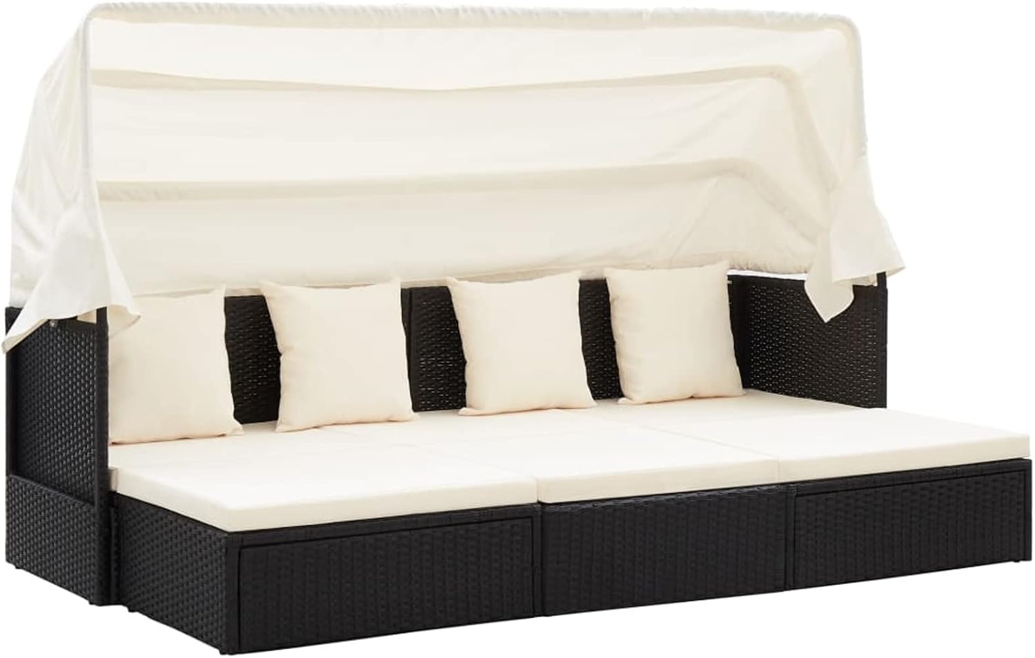 RONGQI Gartenbett mit Dach, Liegen, Sonnenliege, Liegeinsel Outdoor ...
