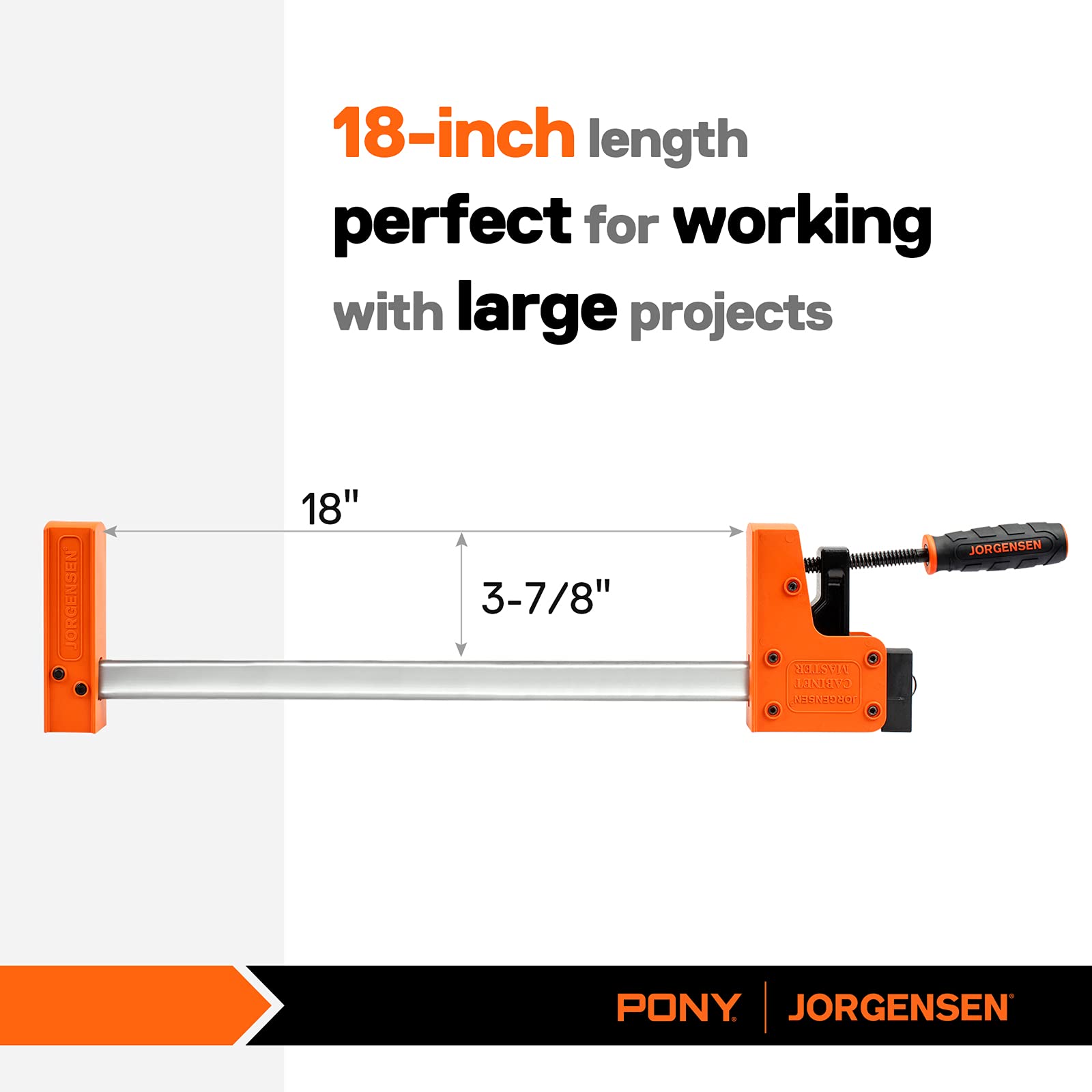 Jorgensen 18” Bar Clamp Set, 2-pack 90° Parallel Clamp Cabinet Master ...