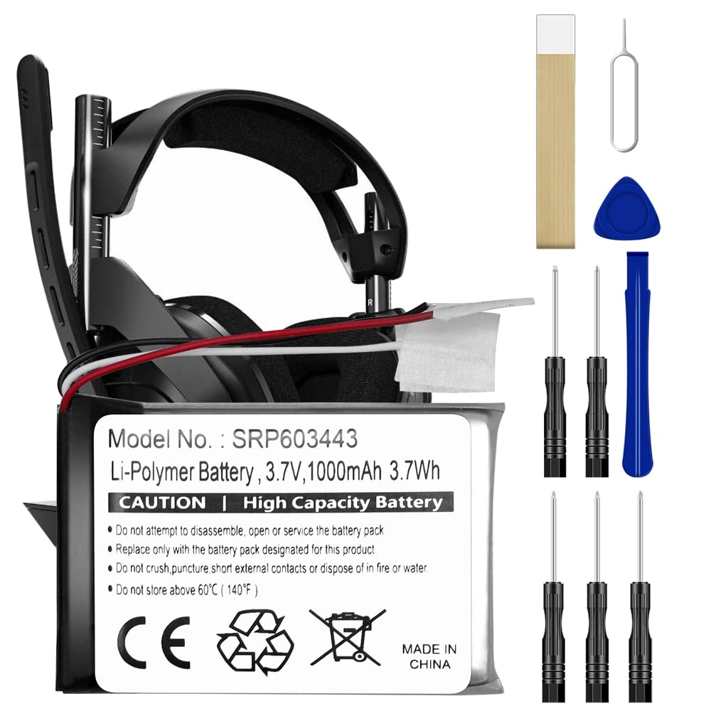 Amazon.com: WUHAO for Astro A50 Battery Replacement SRP603443 Battery ...