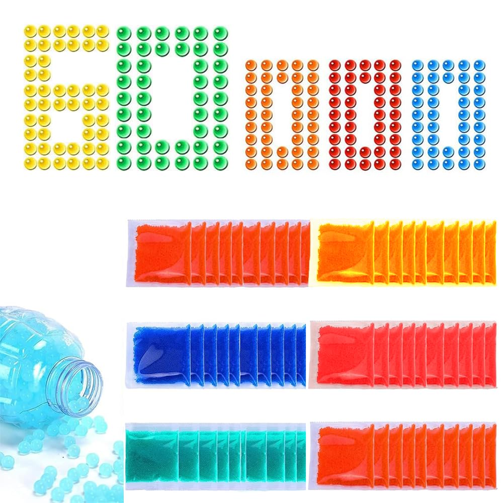 Buy 60 000 Pcs Refill Ammo 7-8mm For Gel Blaster -6 Differnt Colours ...