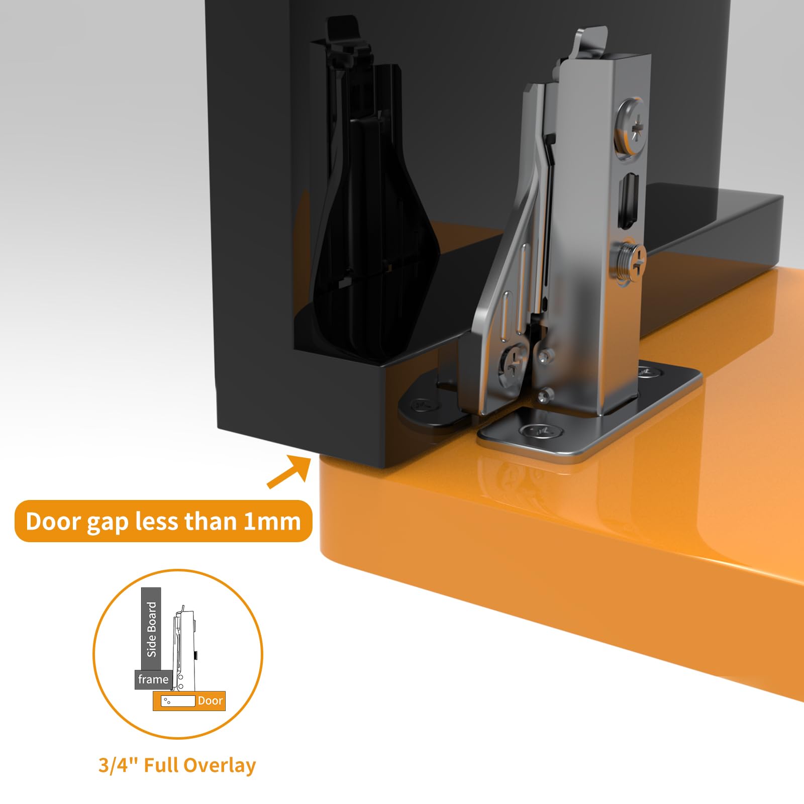 Snapklik.com : 20 Pack Full Overlay Soft Close Concealed Hinges, Small ...