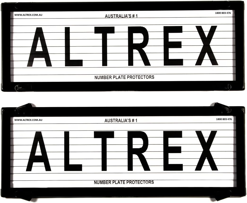 Altrex Number Plate Protectors - Ultimate 6 Figure Black Lined W Swing ...