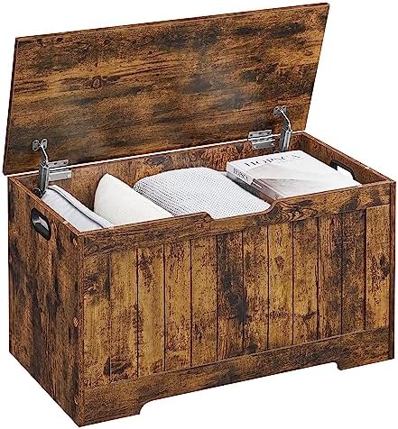 Amazon.com: VASAGLE Storage Chest, Storage Trunk with 2 Safety Hinges ...