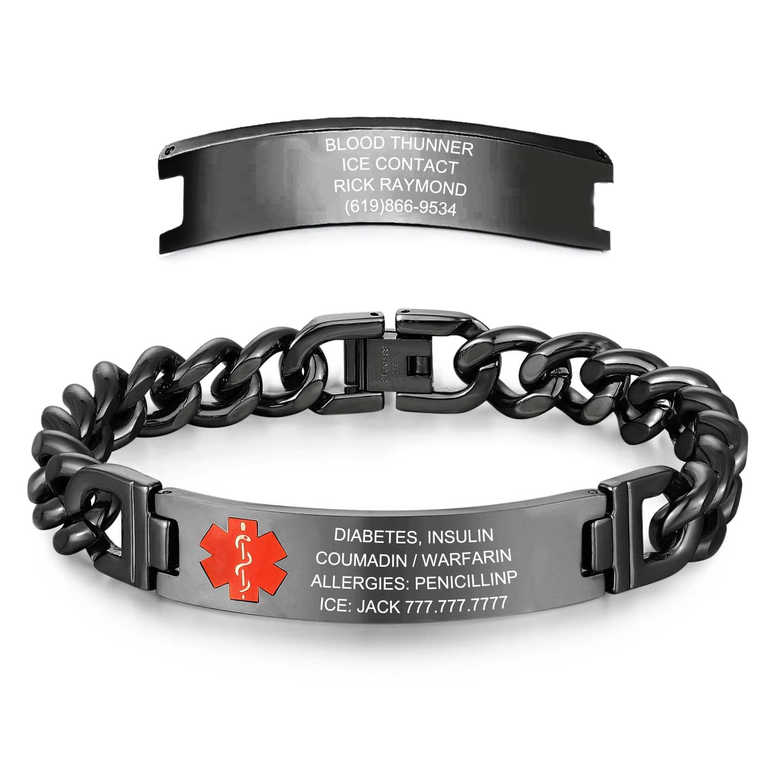 Amazon.com: MOTICIUS Medical Alert Bracelets for Men & Women with Free ...