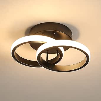 Goeco LED Plafondlamp, 2 Vlammen, Modern Rond Design Plafondlamp, 3000K ...