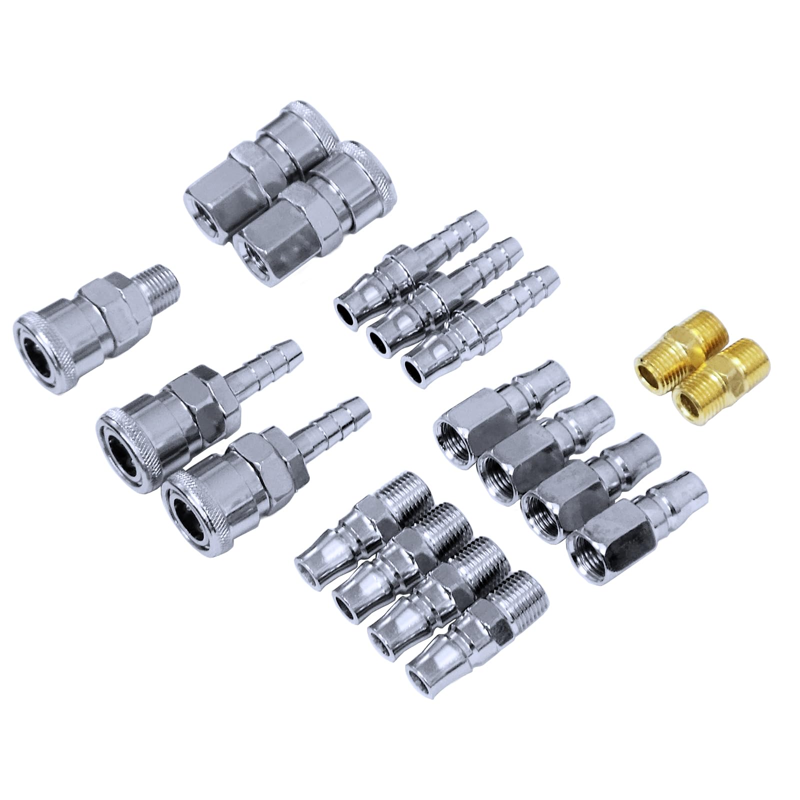 18 Pieces Air Hose Quick Connect Air Compressor Connector Coupler ...