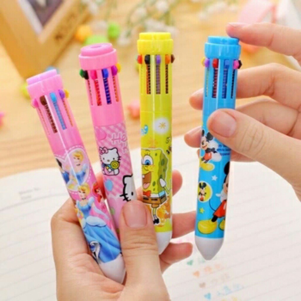 Cute Animated cartoon 10 color Ballpoint Pen For Writing School ...