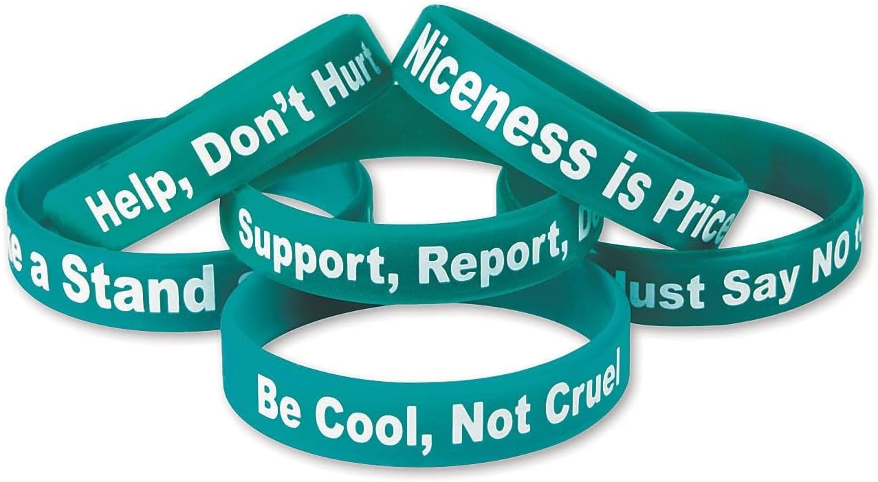 Amazon.com : Jenaai 200 Pcs Anti Bullying Wristbands Bulk Silicone ...