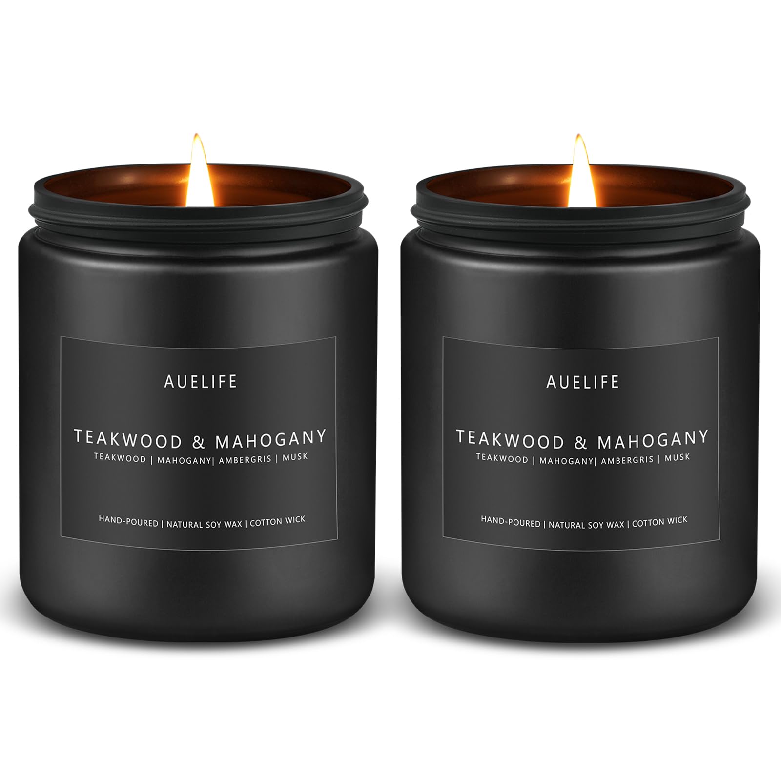 Amazon.com: 2 Pack Teakwood & Mahogany Candle | Candles for Men, Candle ...