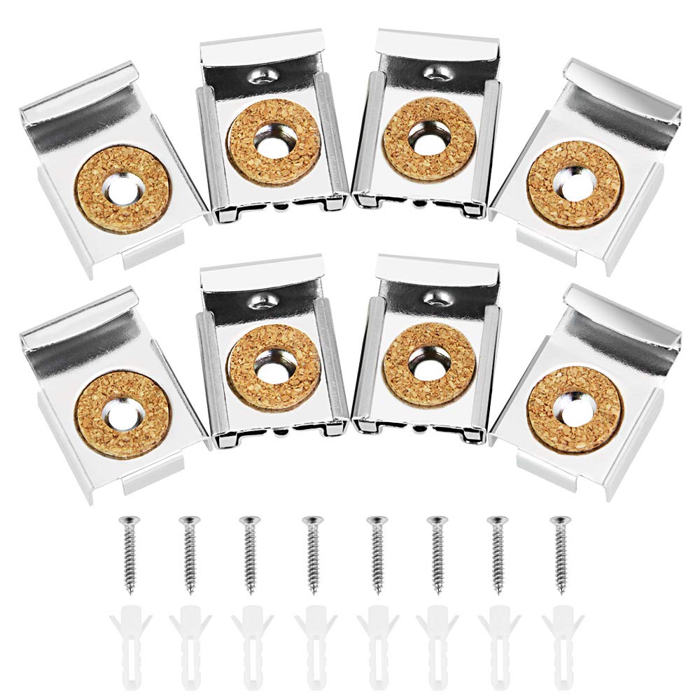 Buy BUZIFU 8 PCS Mirror Hanger Spring Loaded Mirror Clips 2 Sets ...