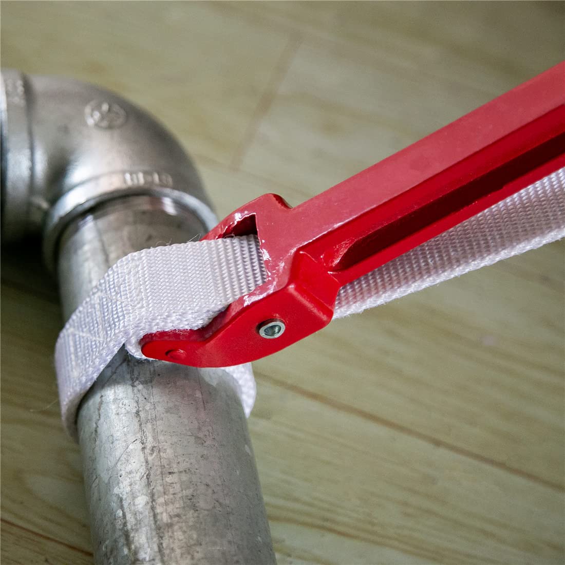 Strap Wrench 12" Handle Adjustable Nylon Strap Pipe Wrench Oil Filter ...