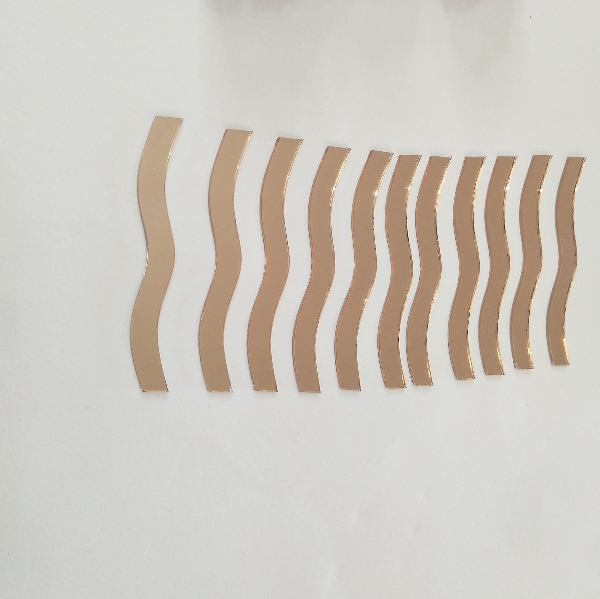 Snapklik.com : 100pcs Of 3 Wave Glass Mirror Mosaic,Wavy Rectangle ...