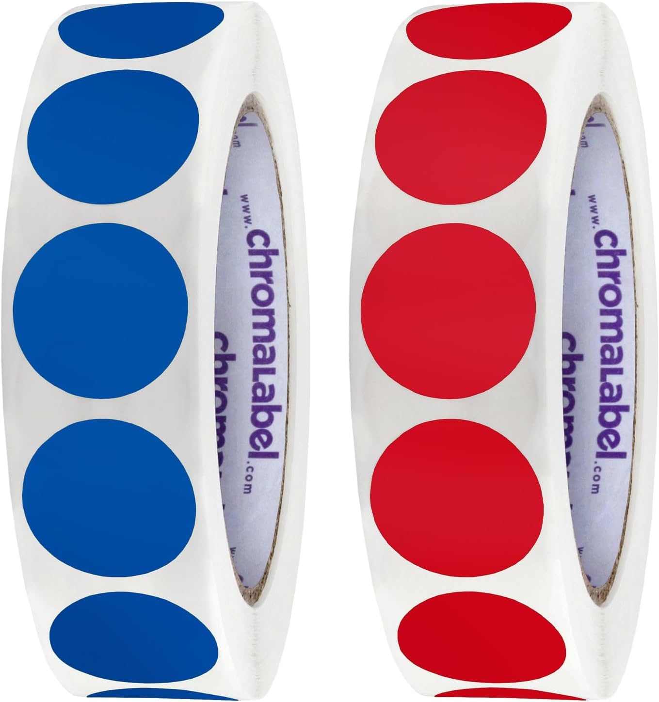 Amazon.com : ChromaLabel 1 inch Dark Blue and 1 inch Red Round Label Permanent Color Coding Dot ...