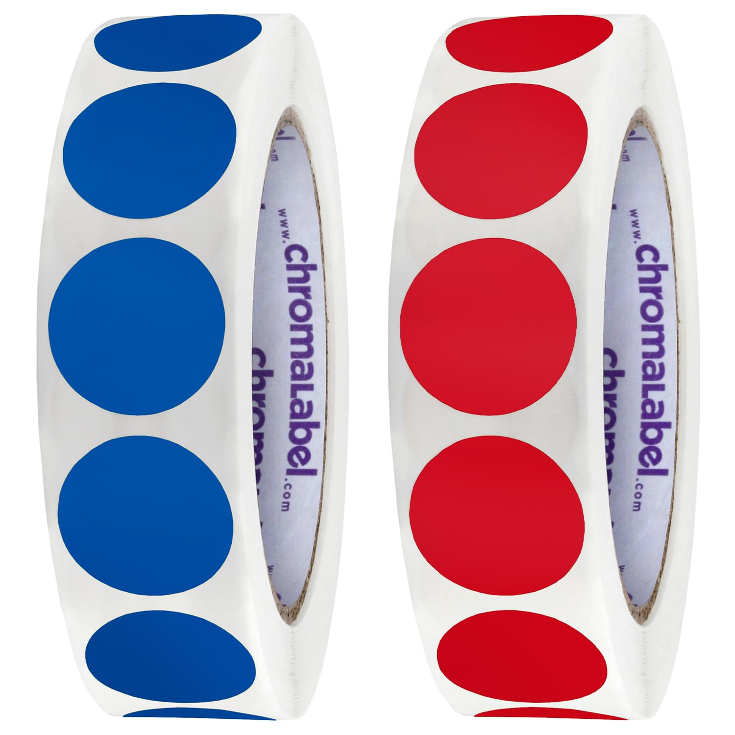 Amazon.com : ChromaLabel 1 inch Dark Blue and 1 inch Red Round Label ...