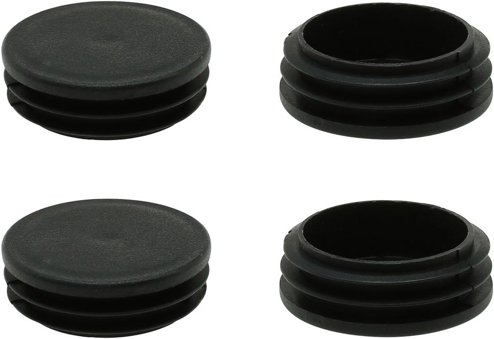 uxcell 7/8" 22mm OD Plastic Round Ribbed Tube Insert Pipe End Cover Cap ...