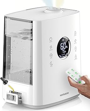 Amazon.com: Homvana Humidifiers for Bedroom Large Room, 6.5L Top-Fill ...