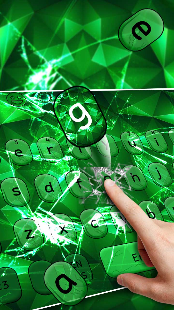 Green Crystal Broken Glass Keyboard Theme - App on Amazon Appstore