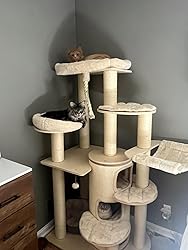 Amazon.com : Tangkula Tall Cat Tree, 67 Inch Multi-Level Modern Large Cat Tower with Top Perch ...