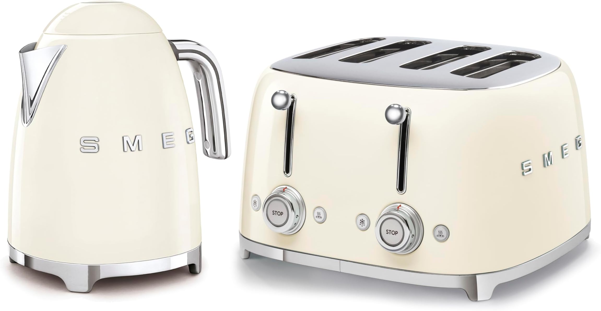 Smeg KLF03BLUK 1.7Ltr - 3kw Stainless Steel Kettle and TSF01BLUK 2 ...