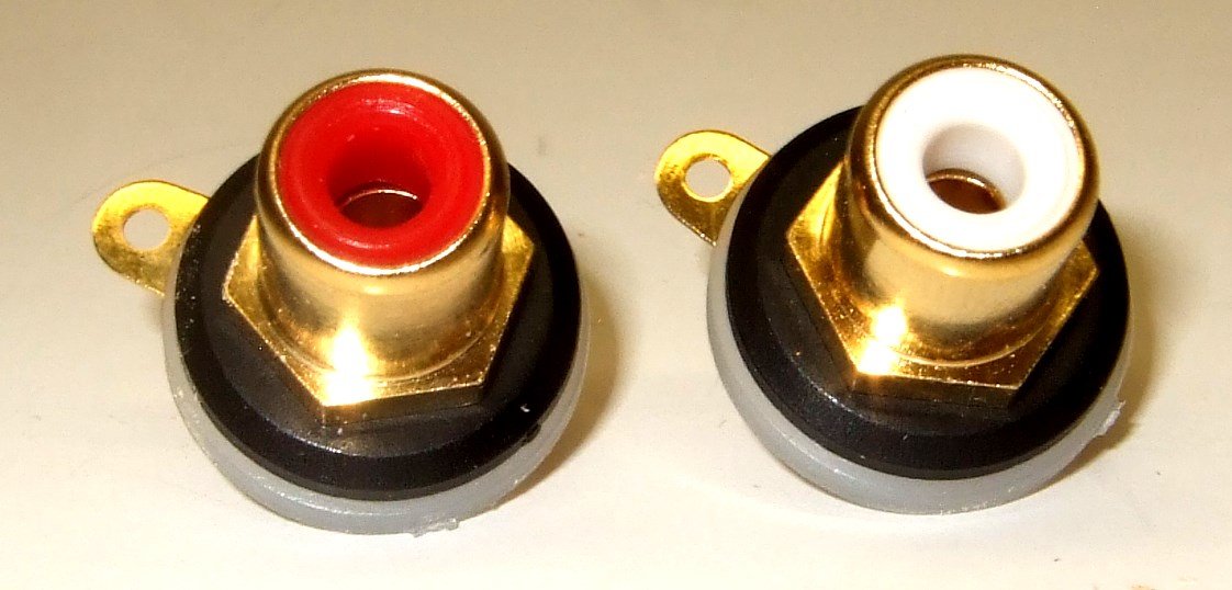 Amazon.com: 12 Gold RCA Panel Mount Jacks with Black & Natural color ...