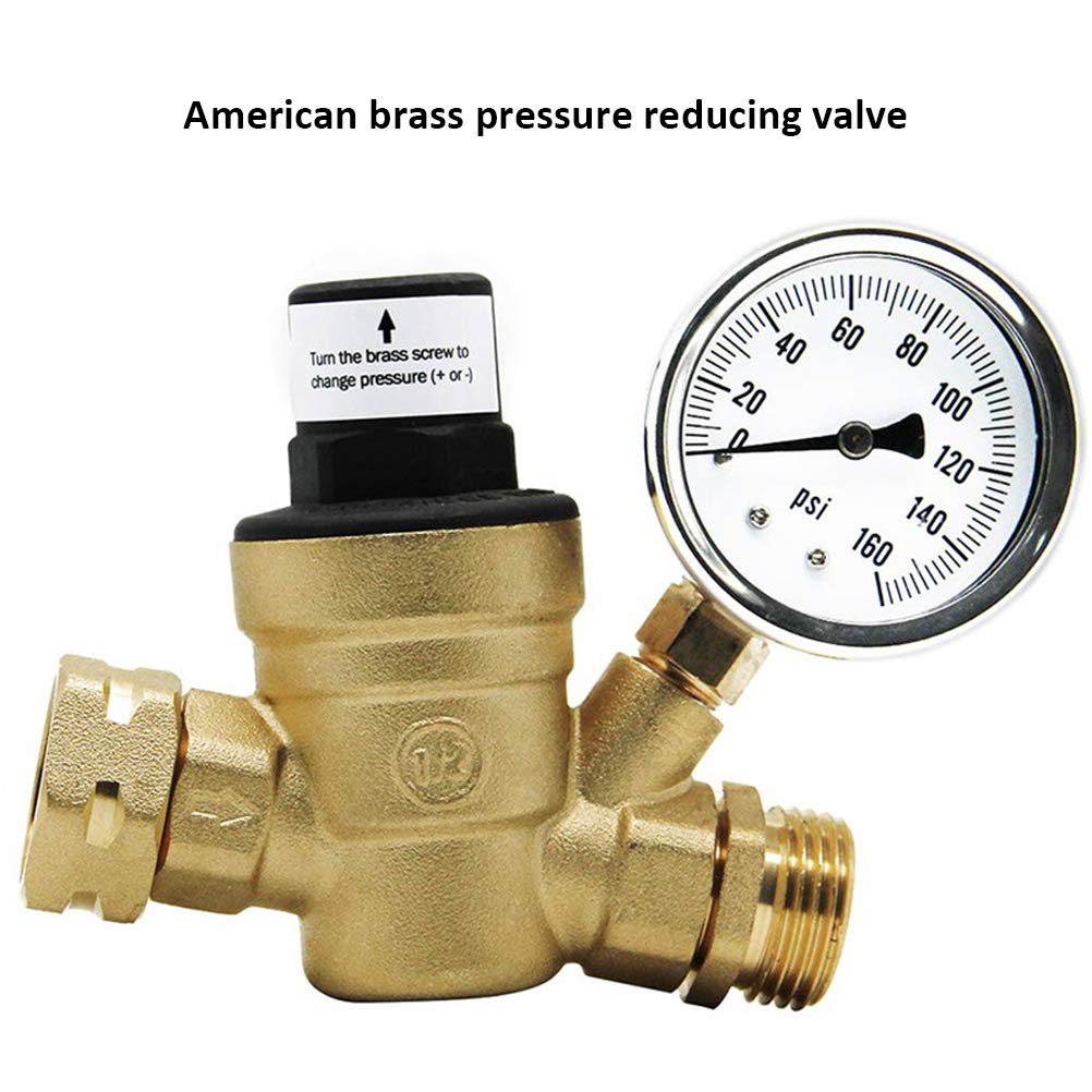 Buy Water valve solenoid valve, RV brass water pressure regulator with ...