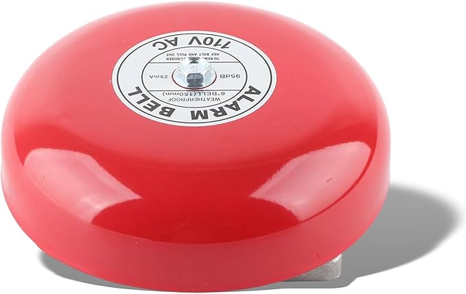 EIMSOAH Fire Alarm Bell, Fire Alarms, 110V Metal Alarm Bell, CB‑6B 95dB ...