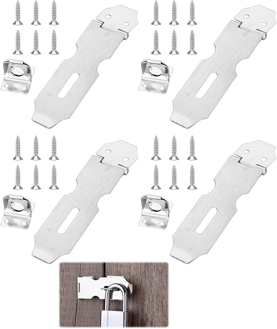 Hasp and Staple, 4pcs Padlock Hasp 2 Inch, Padlock Latch, Small Hasps ...