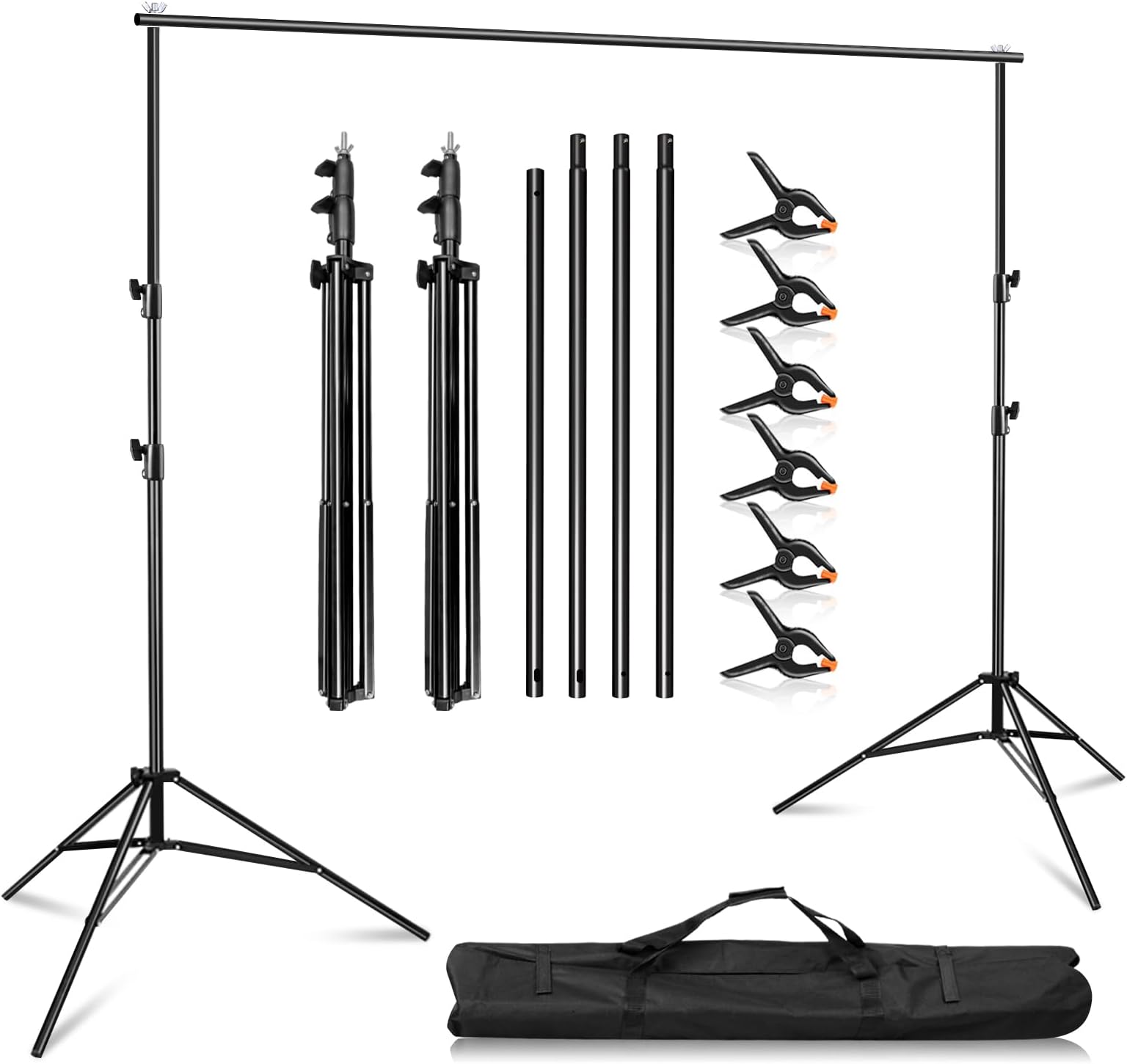MSKIRA Photography Backdrop Stand Adjustable Background Support System ...