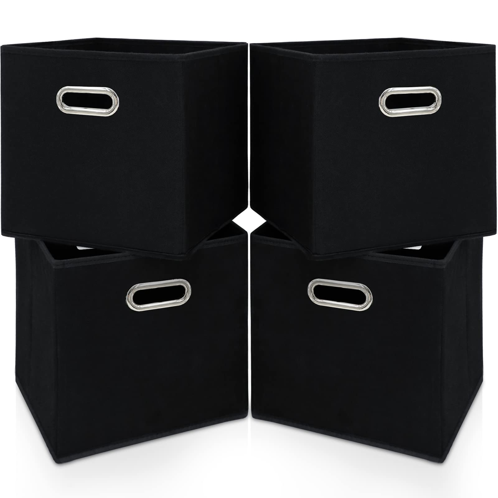 Amazon.com: Yunkeeper 11 Inch Cube Storage Bins ,Black Fabric Cubes ...