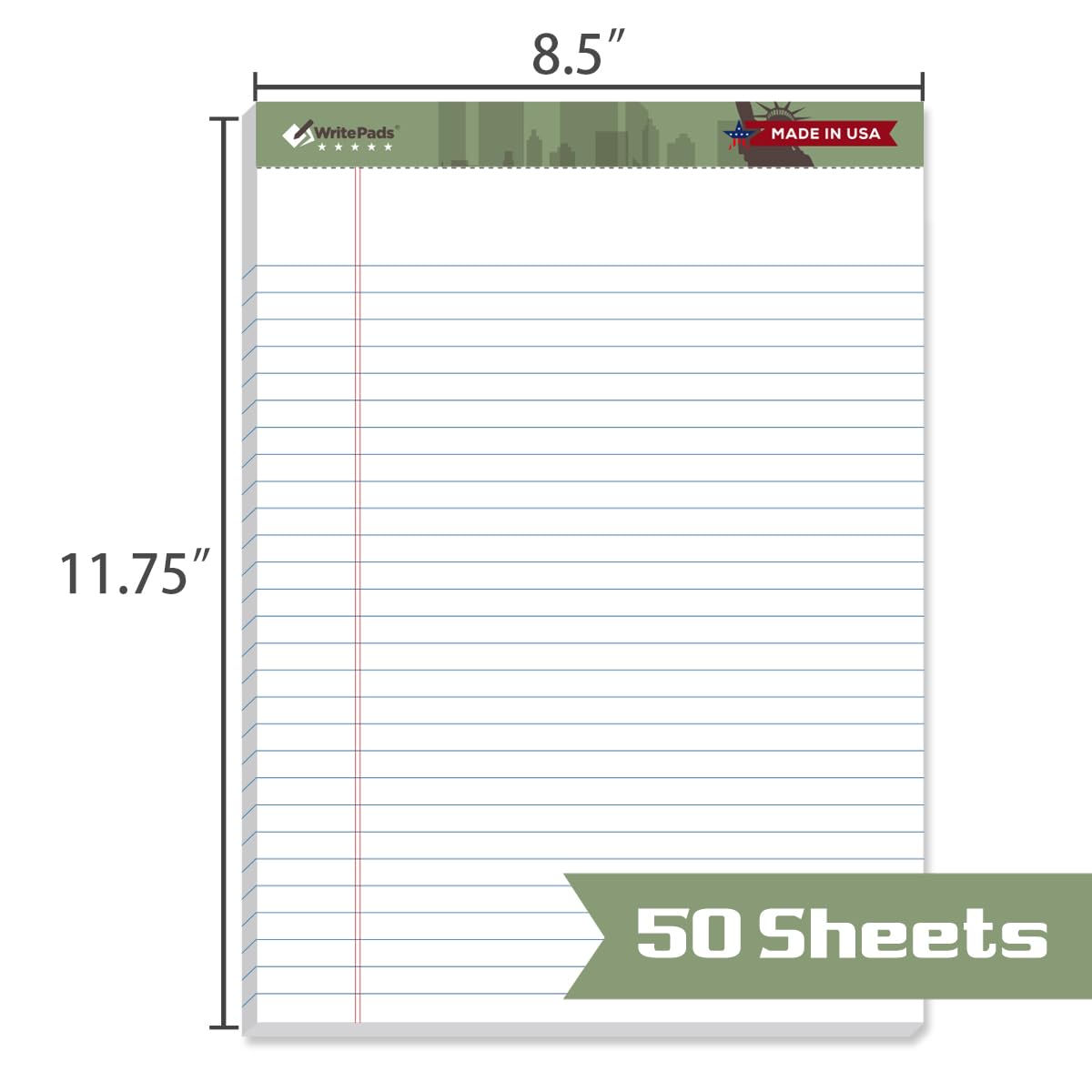 Snapklik.com : Legal Pads White Large Writing Pads, Wide Ruled 85x11 ...