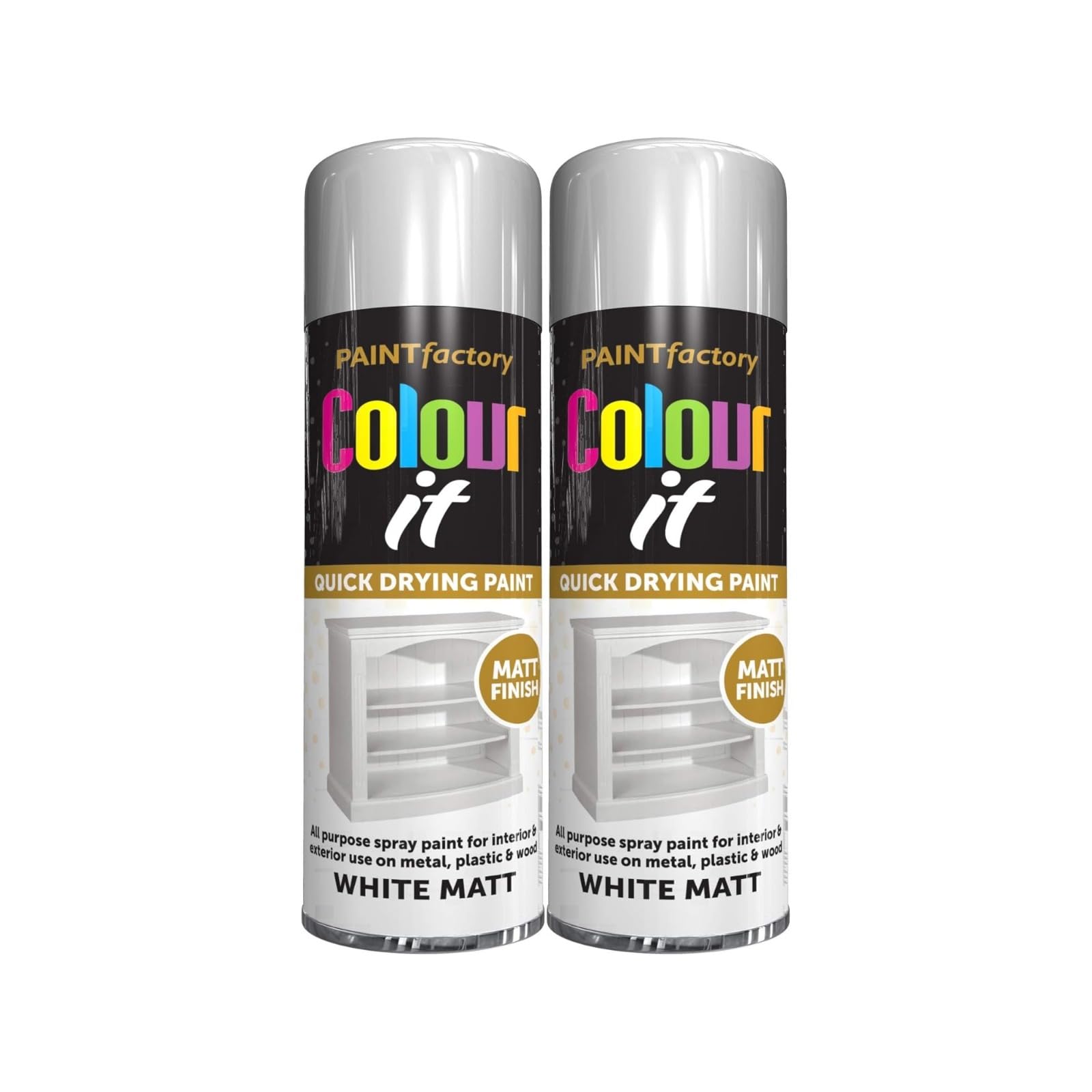 PNJB White Matt Spray Paint, Aerosol Paint, Quick Drying, Ideal For ...