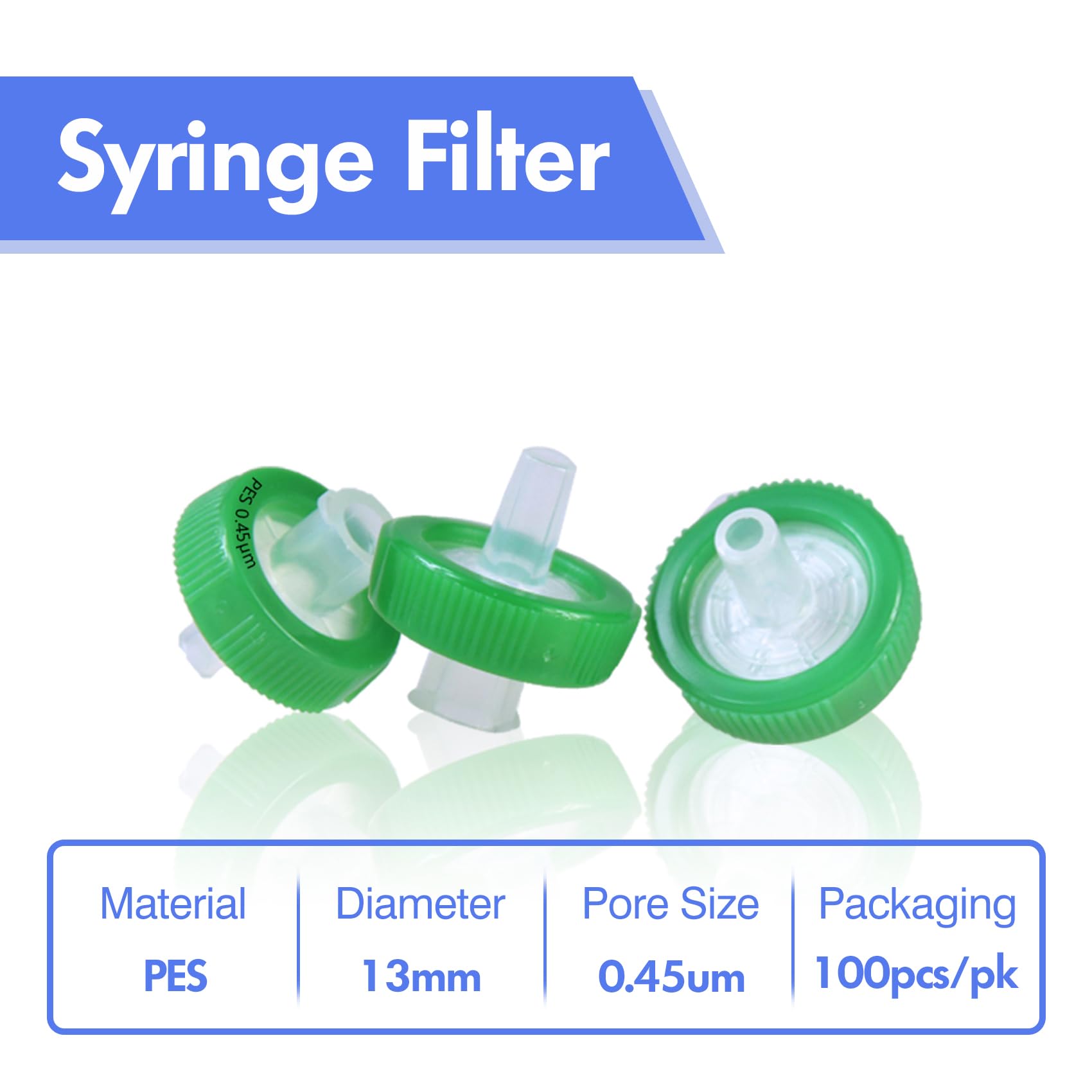 Snapklik.com : Syringe Filters PES Hydrophilic Filtration 0.45um 13mm ...