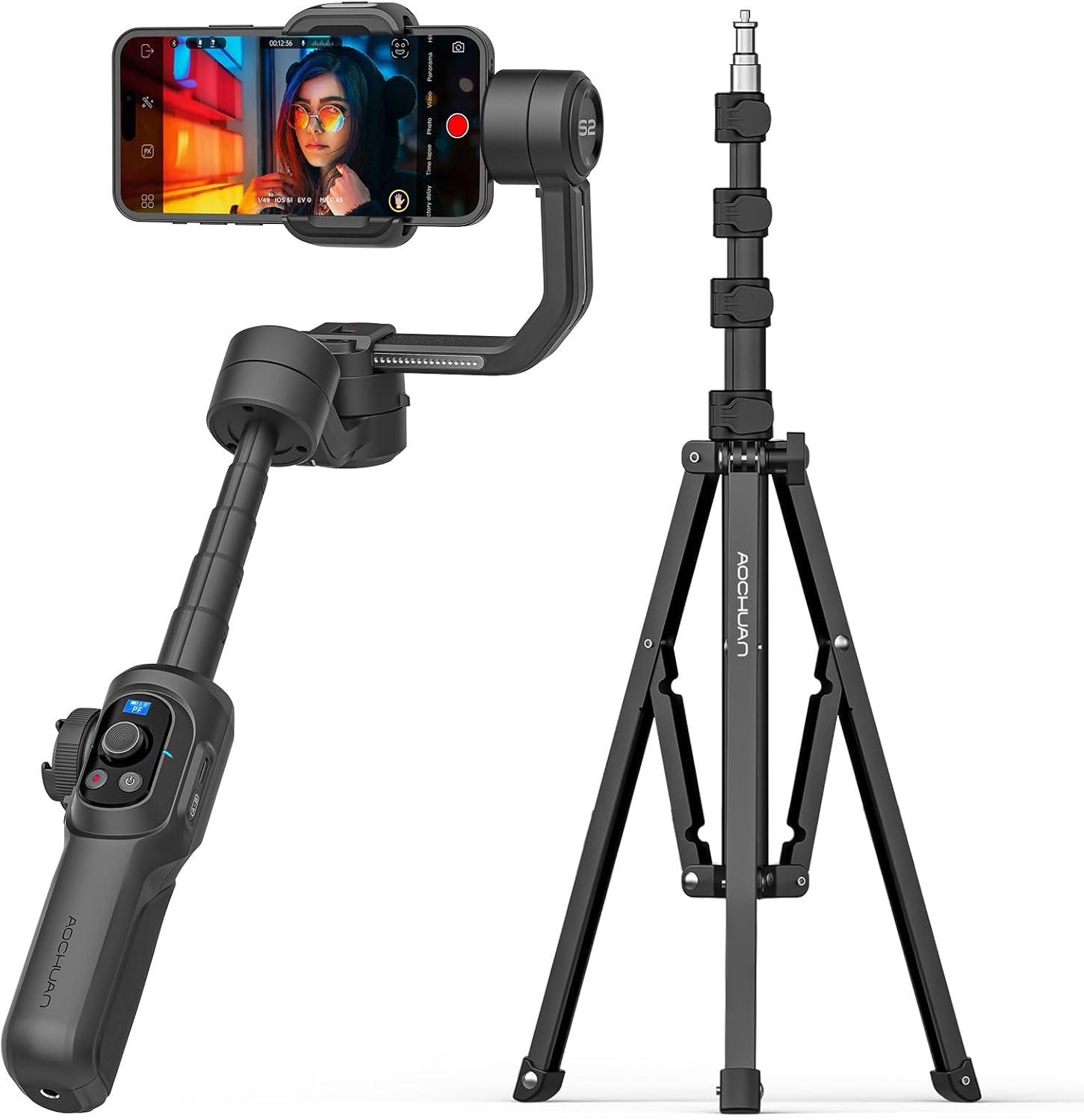Amazon.com: Professional Gimbal Stabilizer for Smartphone,Built-in 18CM ...