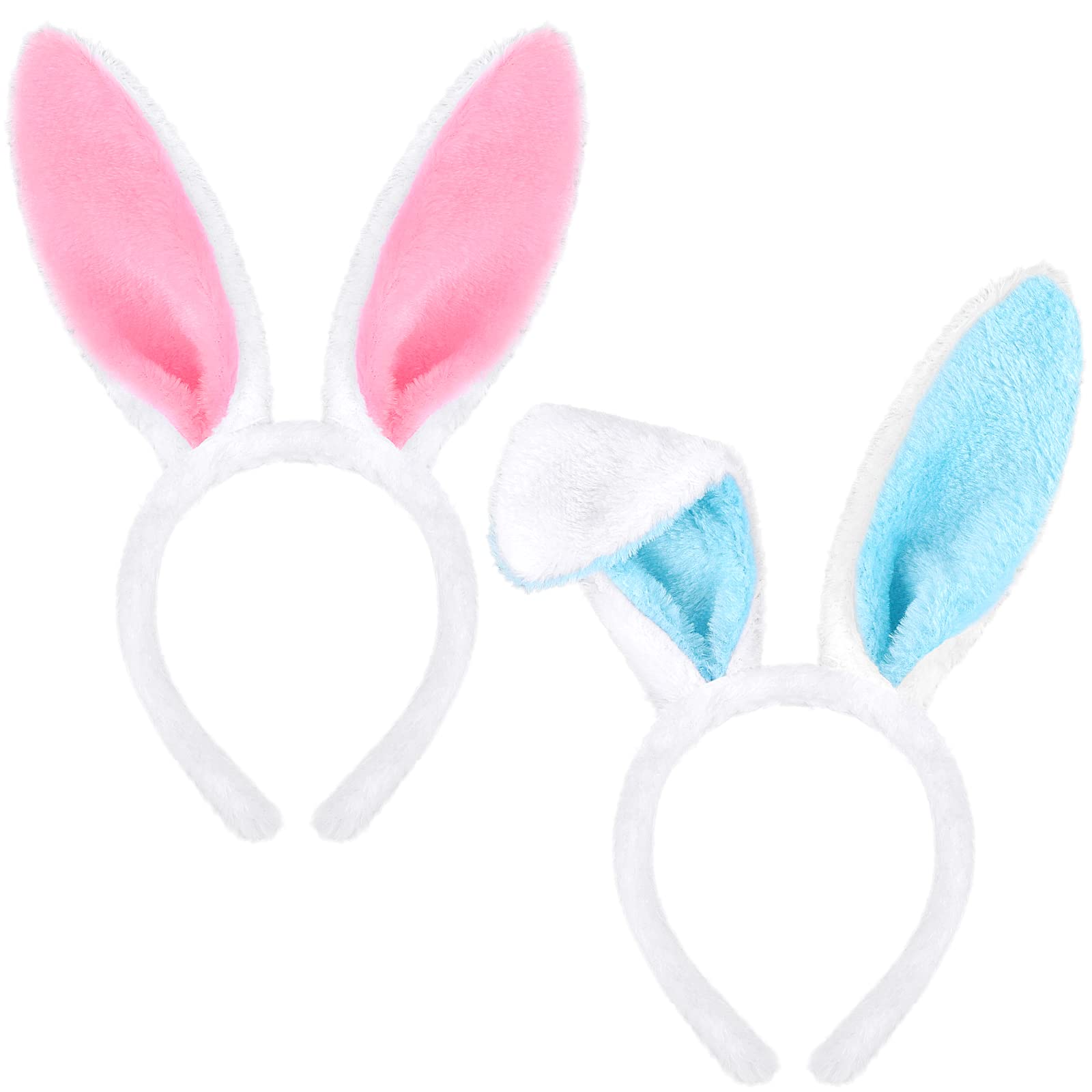 Aneco 2 Pack Bunny Headband Easter Bunny Ears Hairbands Plush Pink ...