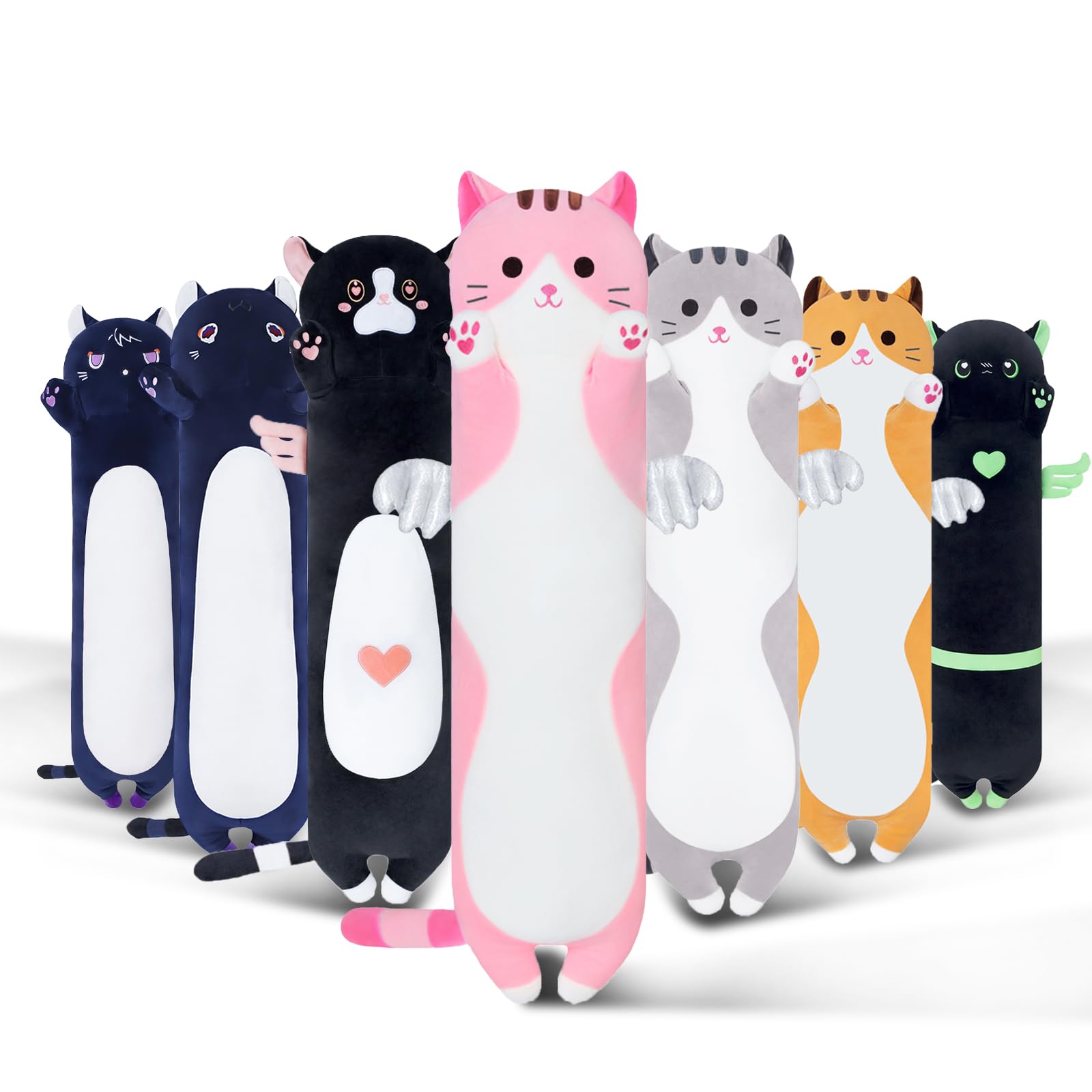 Amazon.com: Sausudols Long Cat Plush Body Pillow, Cute Cat Plush Toy ...