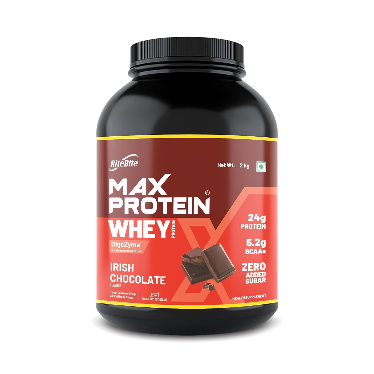 RiteBite Max Protein Whey Protein Irish Chocolate 2Kg| 60 Servings ...