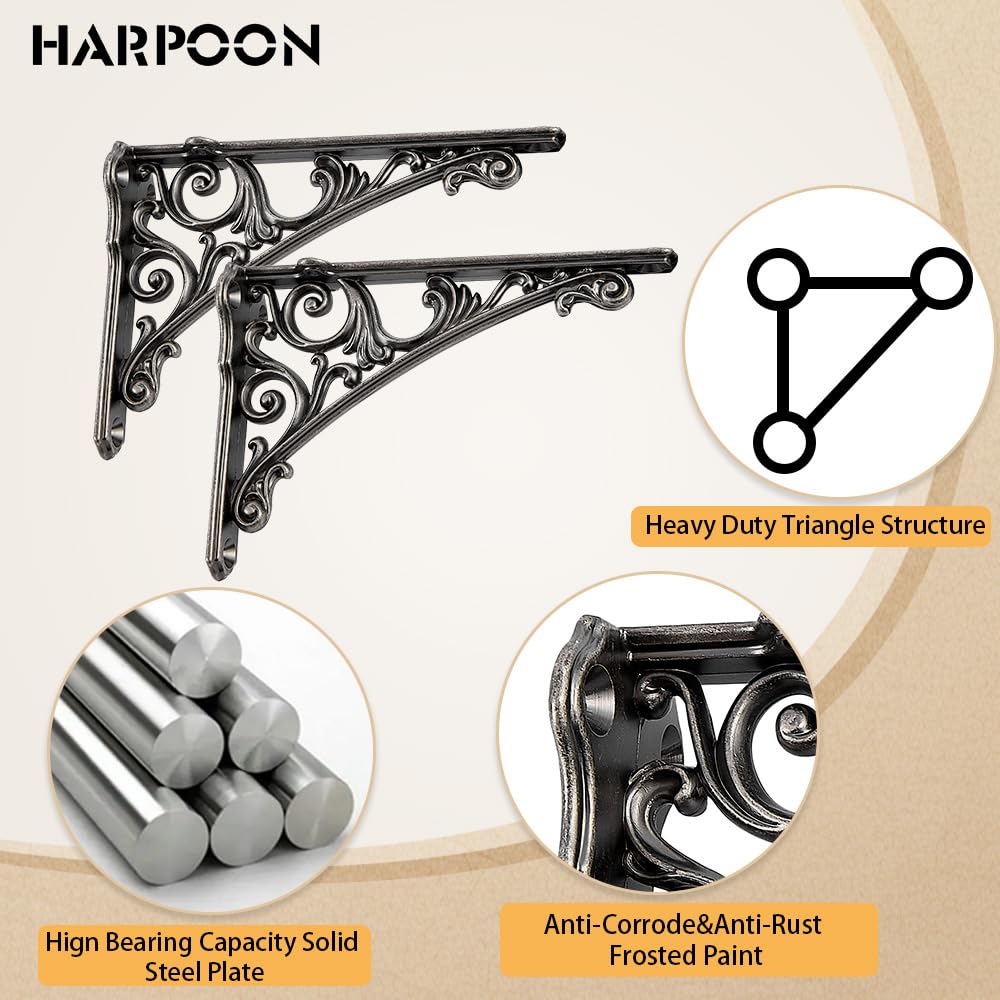 Snapklik.com : 6 Inch Shelf Brackets 2 Pack Heavy Duty Wall Bracket ...